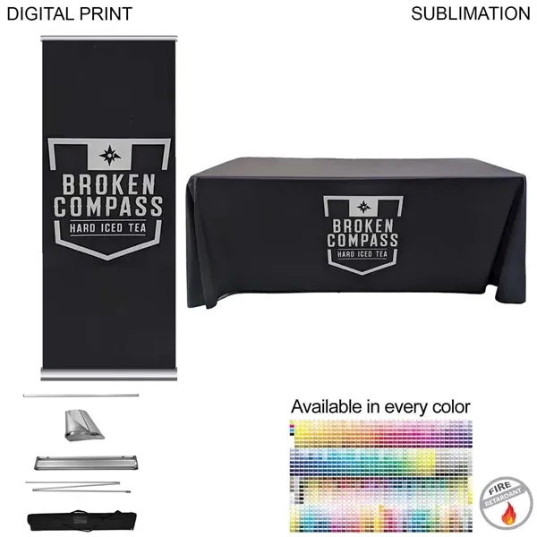 Deluxe Tradeshow Package, Retractable Banner & Tablecloth - Cavanadv